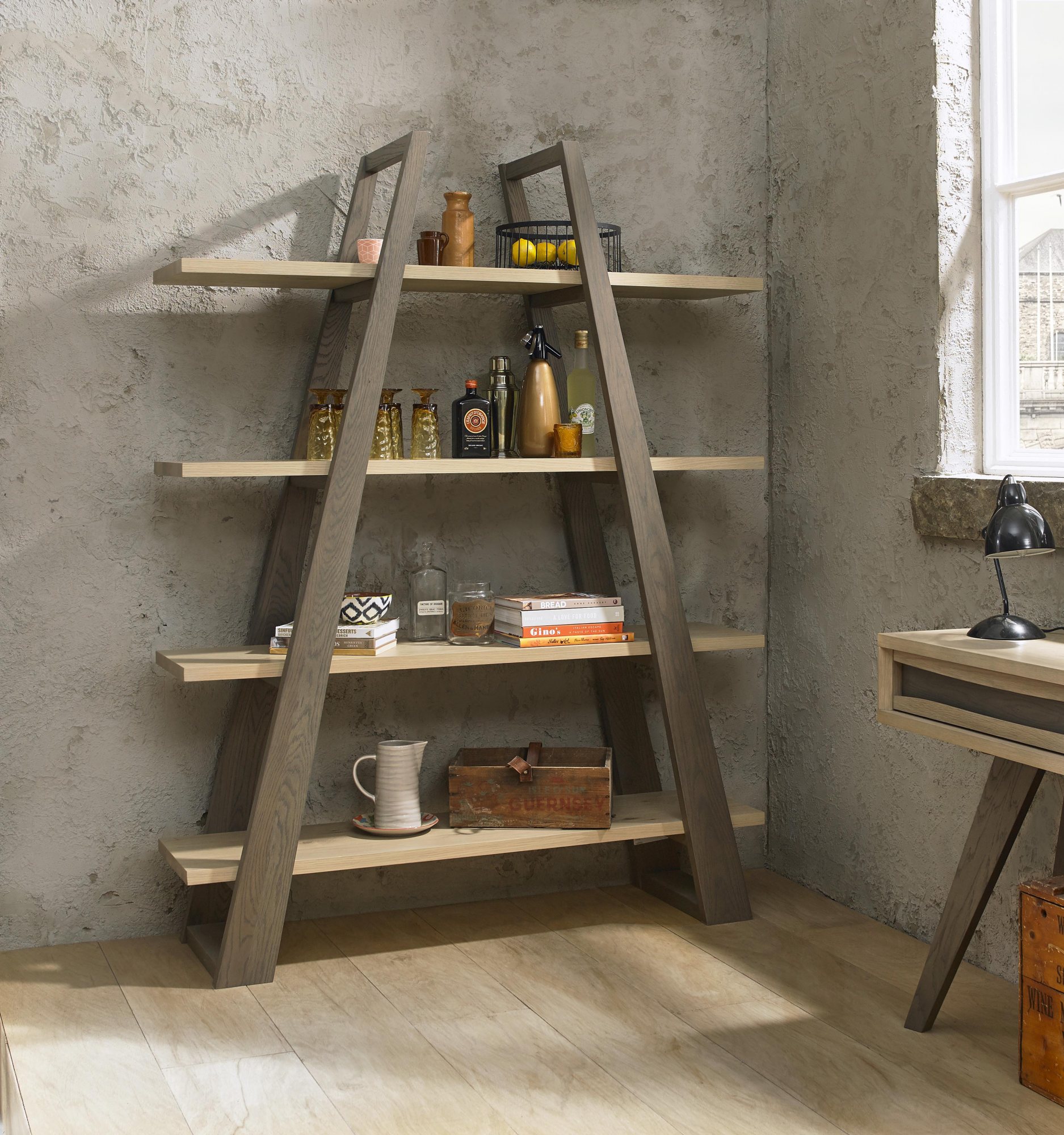 Cadell Aged Oak Open Display Unit | Dining Furniture - Bentley Designs ...