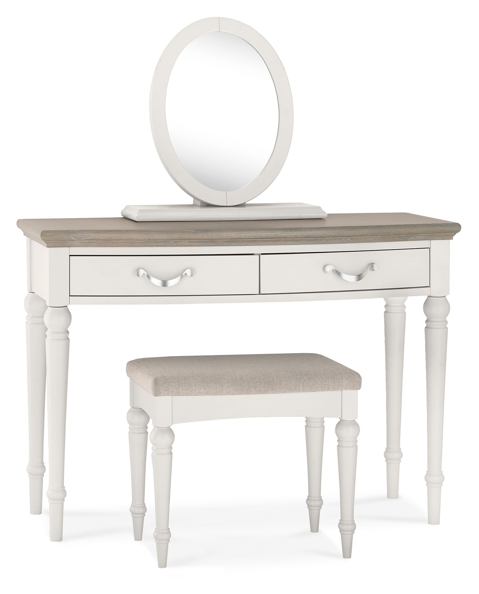 Montreux Grey Washed Oak & Soft Grey Dressing Table - Bentley Designs ...