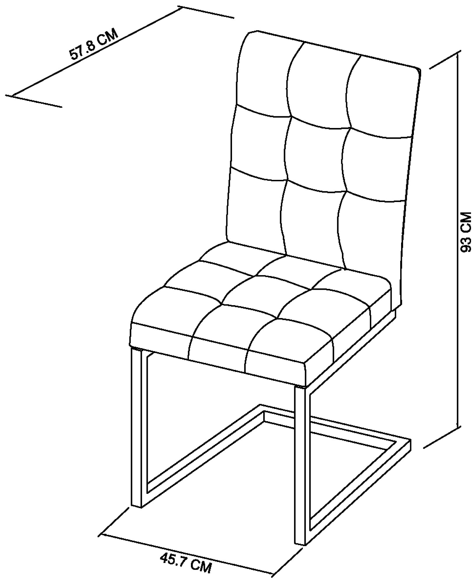 Athena Cantilever Chair - Dark Grey Fabric | Dining Room - Bentley ...