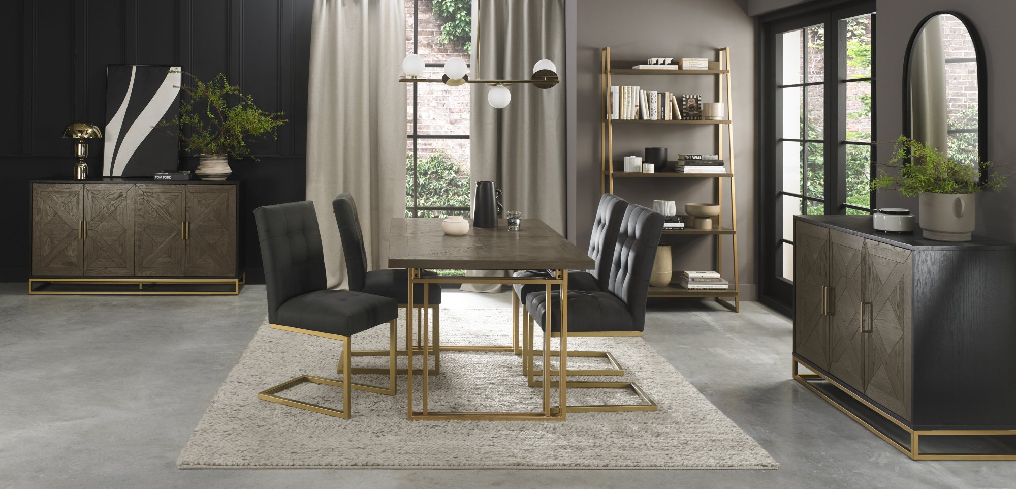 Athena Cantilever Chair - Dark Grey Fabric | Dining Room - Bentley ...