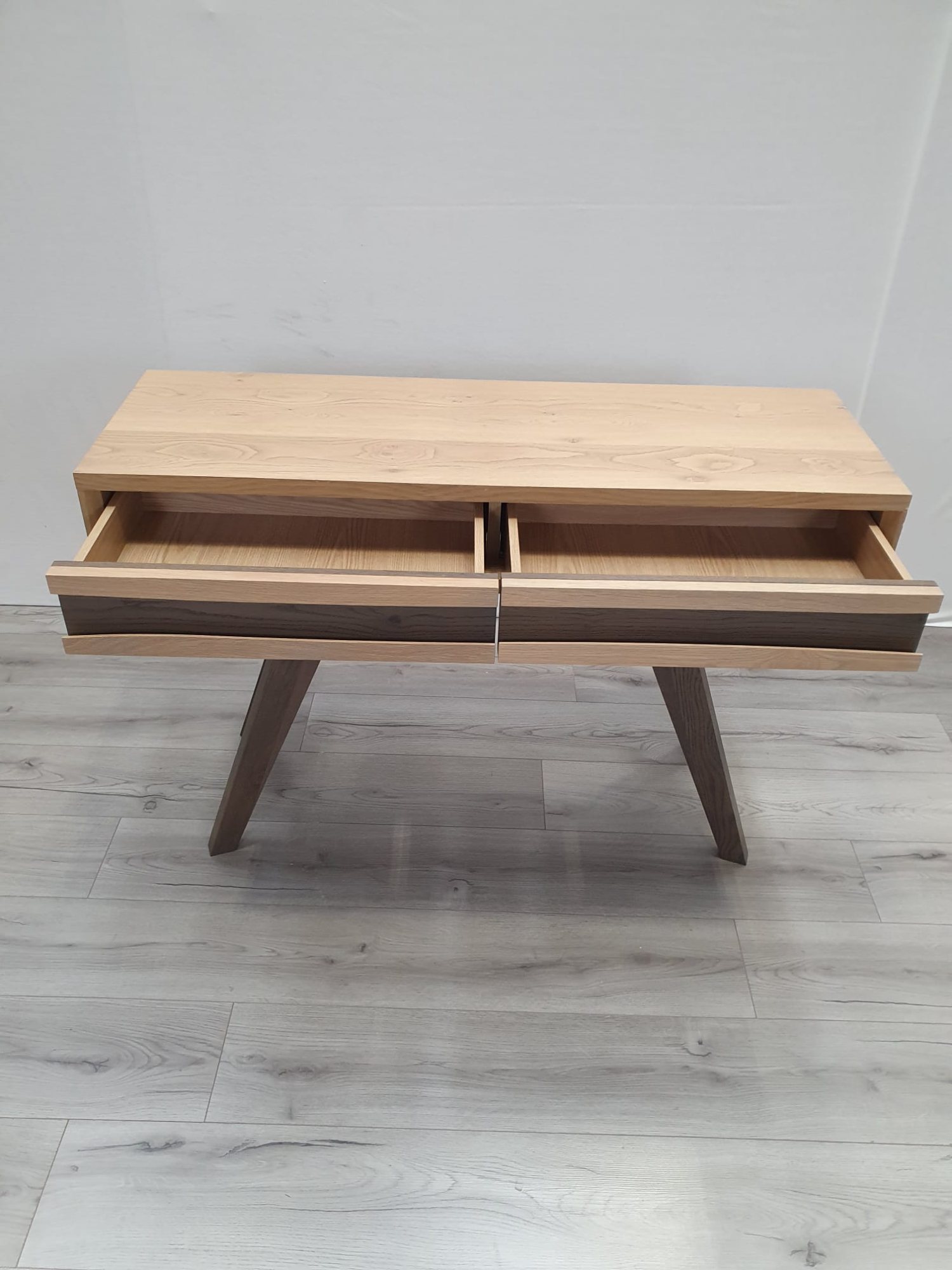 Cadell Aged Oak Console Table With Drawers | Living Room - Bentley ...