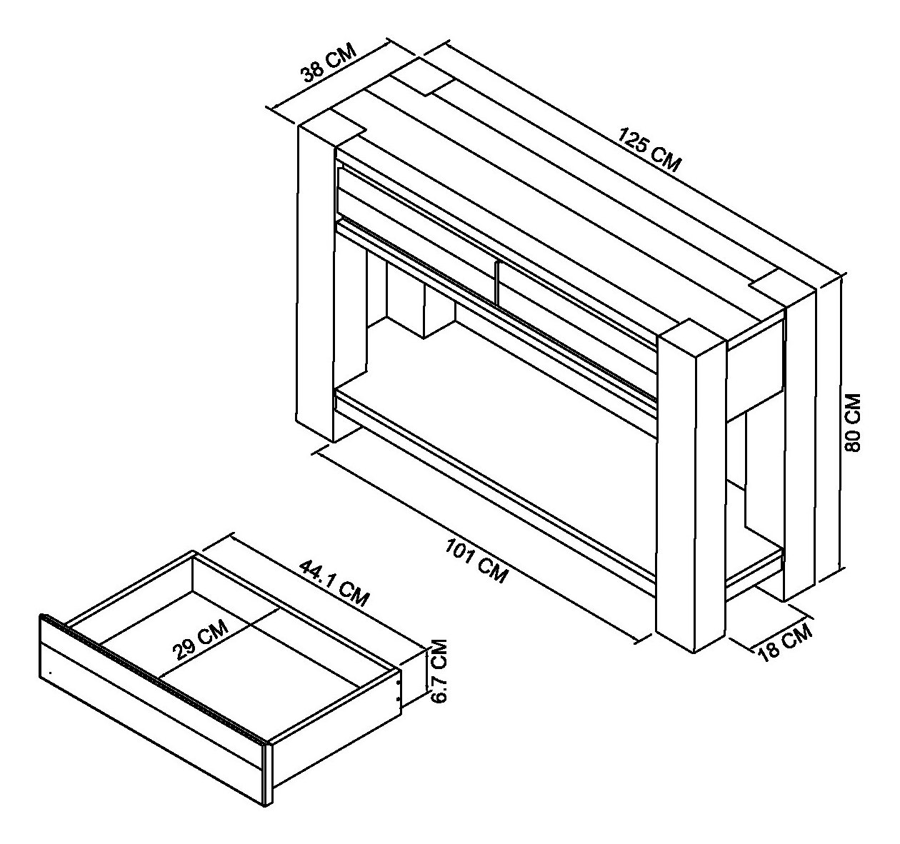 Signature Collection Logan Fumed Oak Console Table - Grade A2 - Ref ...